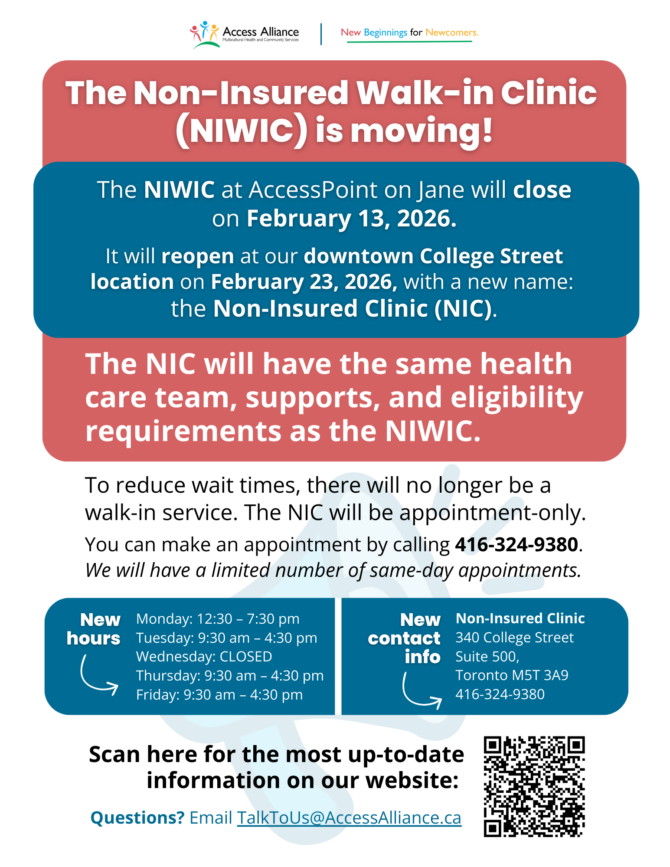 Non-Insured Walk-in Clinic – Access Alliance
